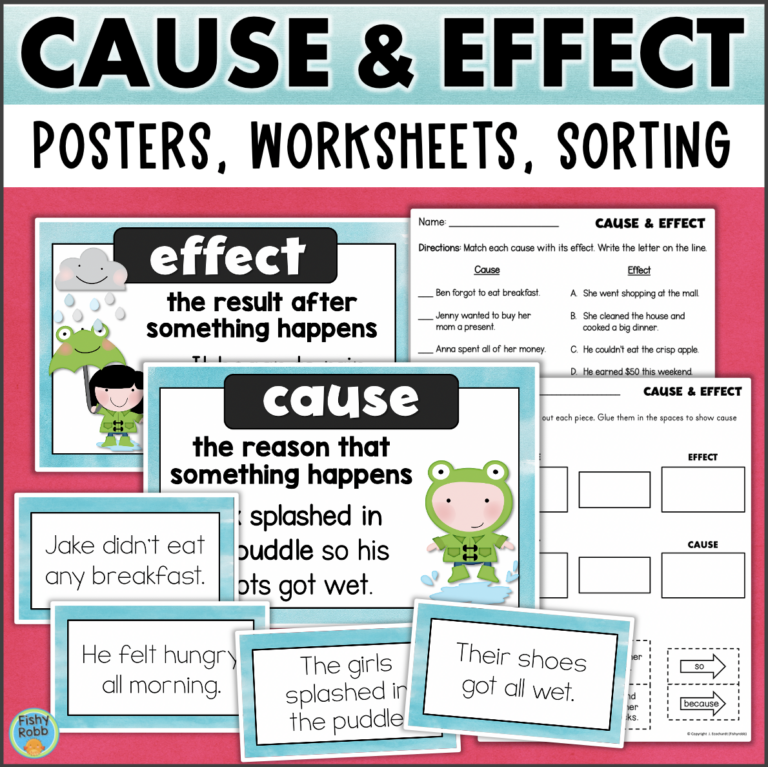 Cause and Effect Sort Worksheets Posters | Made By Teachers