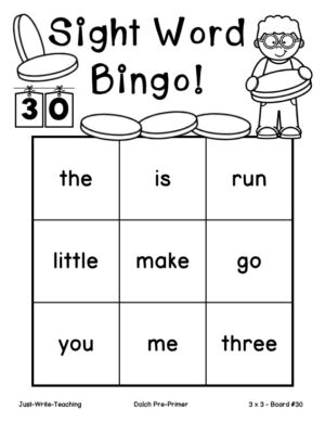 Sight Word Bingo - Dolch Pre-Primer - Made By Teachers