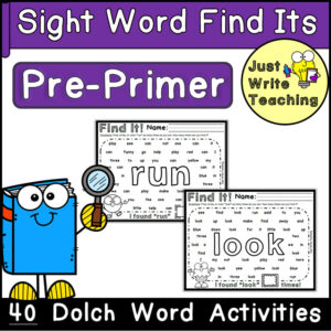 Dolch Pre-Primer Sight Word Find It Activities - Made By Teachers