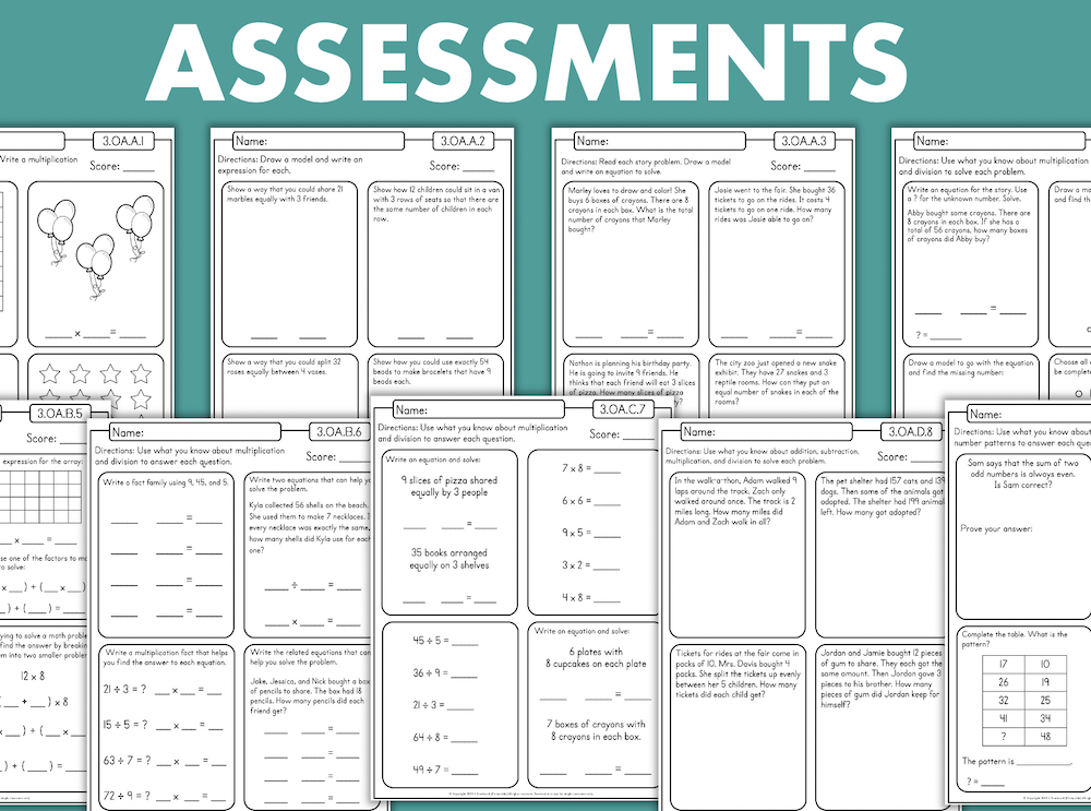 Gr 3 Multiplication Division Assessments Worksheets | Made By Teachers