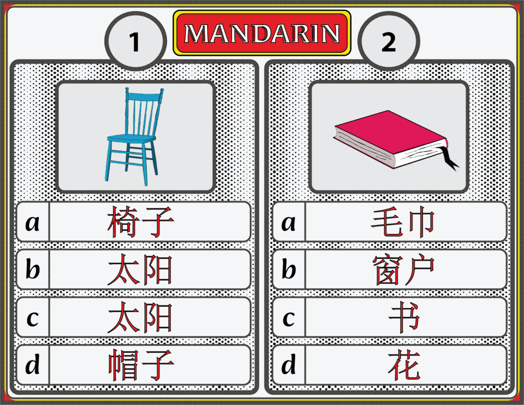 Mandarin Chinese Task Cards – Everyday Objects | Made By Teachers