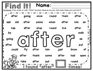 Dolch First Grade Sight Word Find It Activities - Made By Teachers