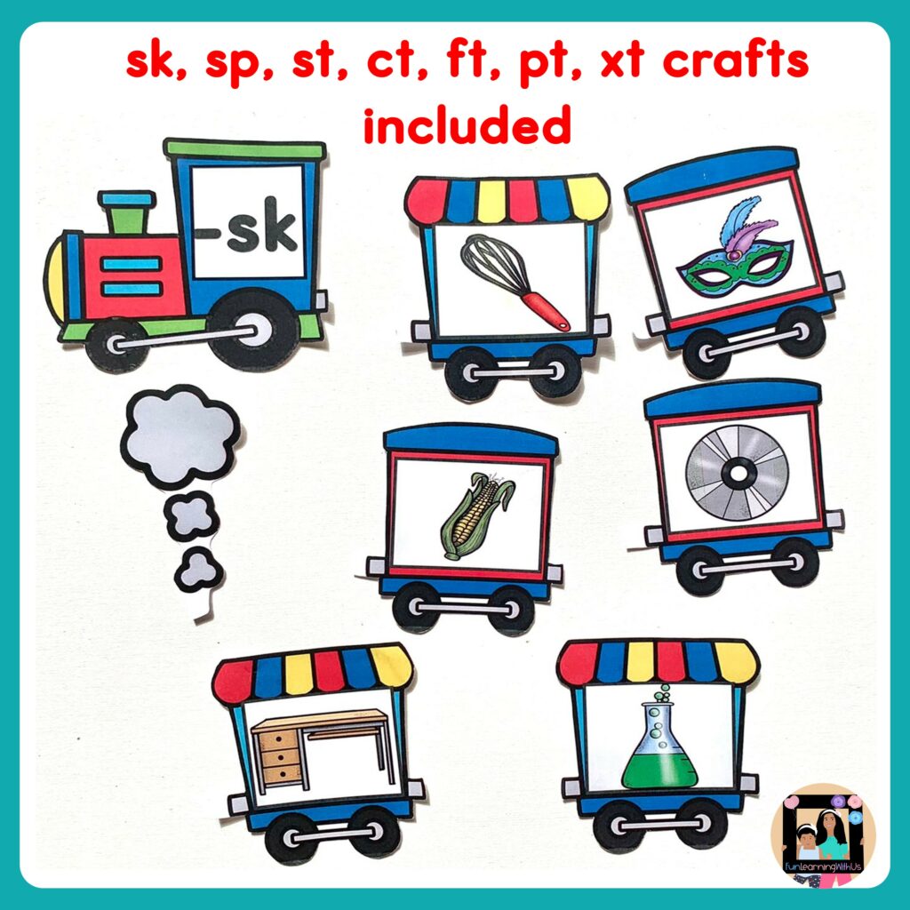Consonant Ending S & T Blends Train Craft Activity - Made By Teachers