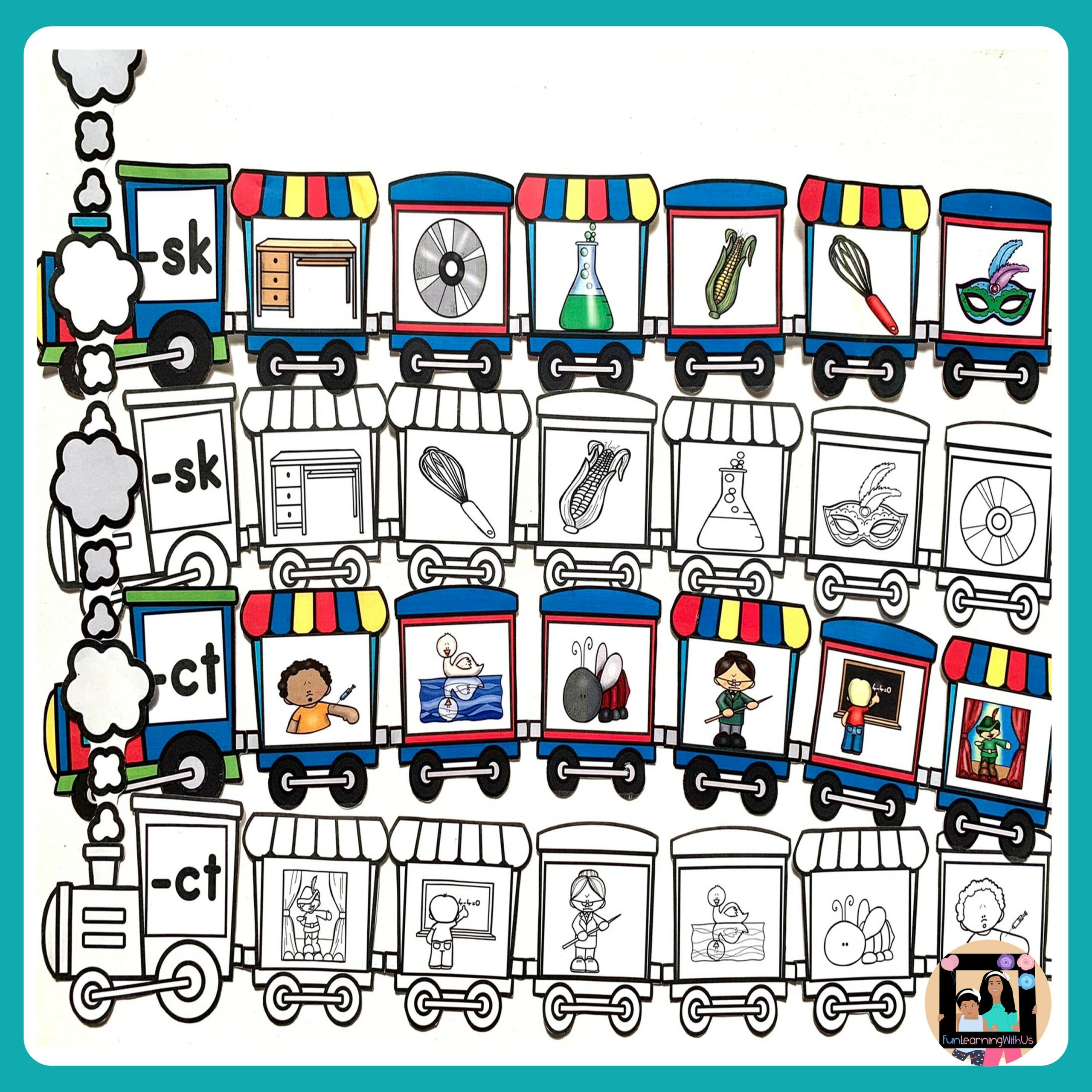 Consonant Ending S & T Blends Train Craft Activity | Made By Teachers
