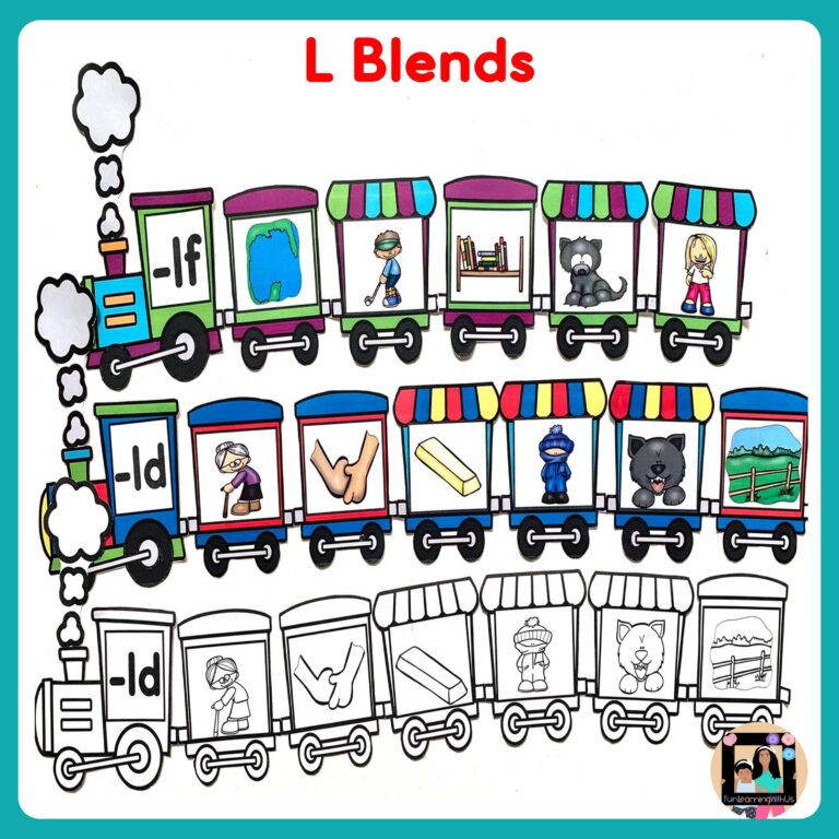 Consonant Ending Blends Train Craft Bundle | Made By Teachers