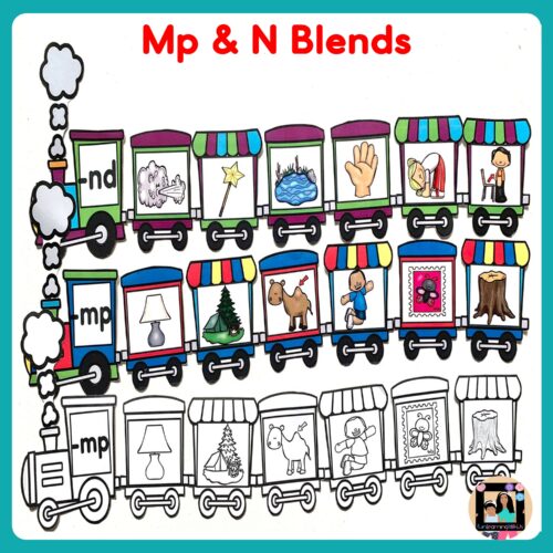 Consonant Ending Blends Train Craft Bundle | Made By Teachers