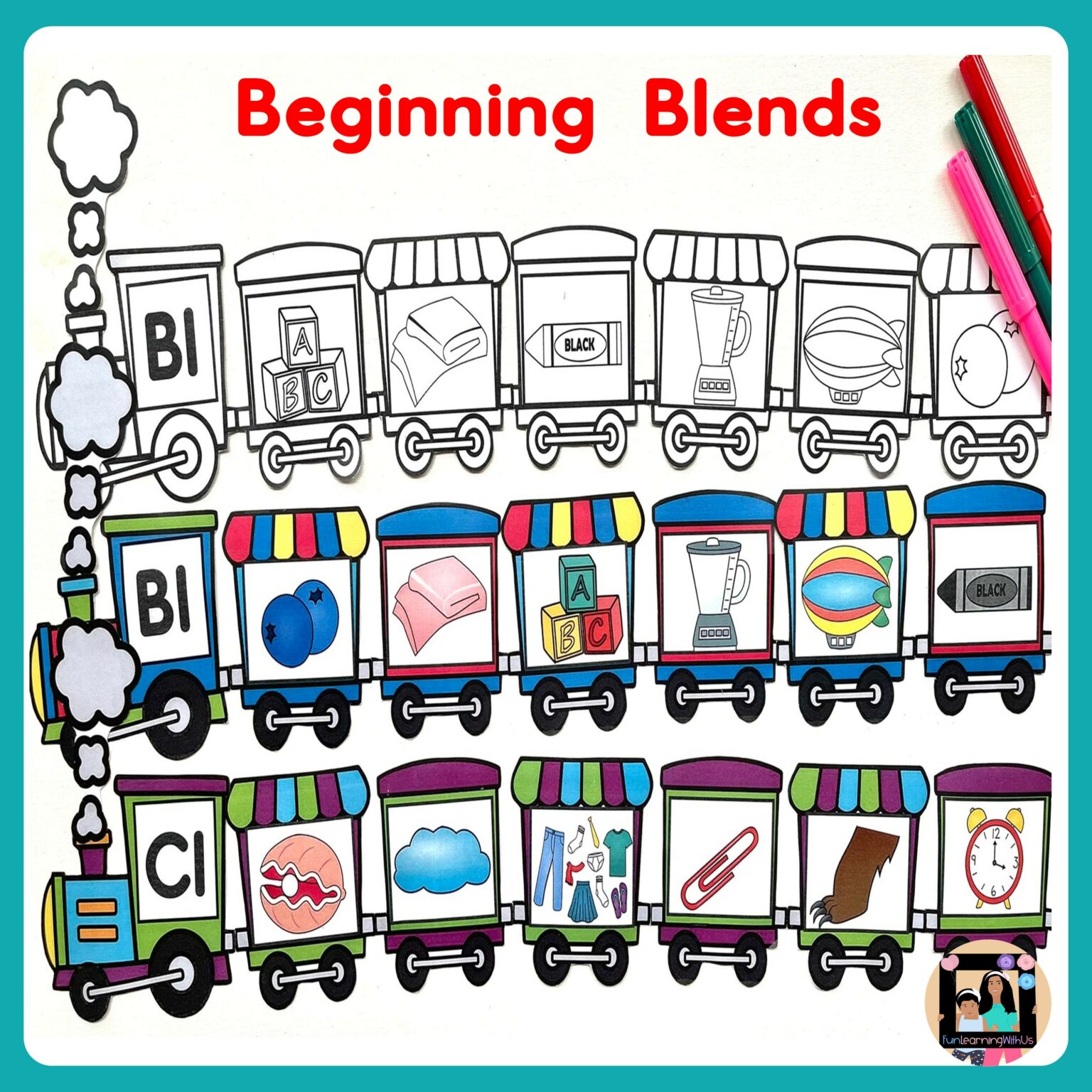 Consonant Beginning & Ending Blends Craft Bundle | Made By Teachers