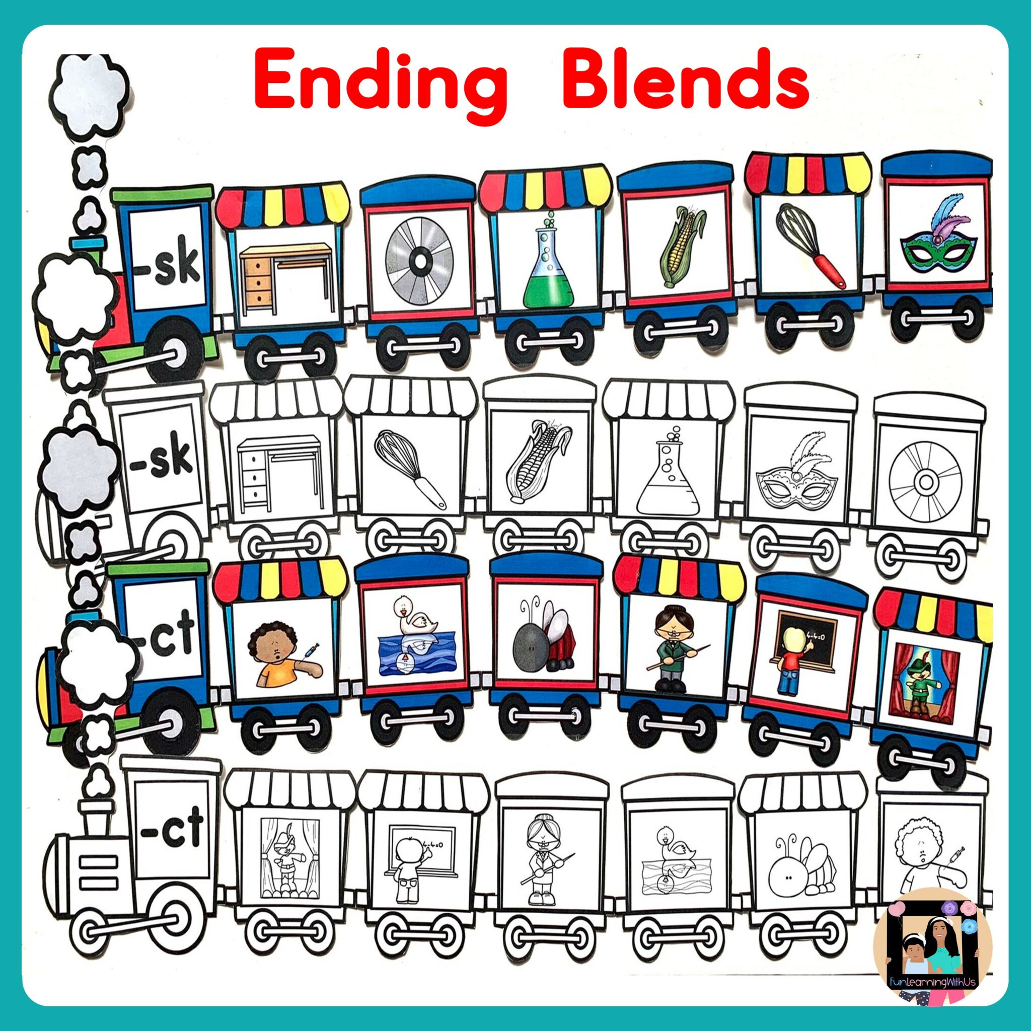 Consonant Beginning & Ending Blends Craft Bundle | Made By Teachers