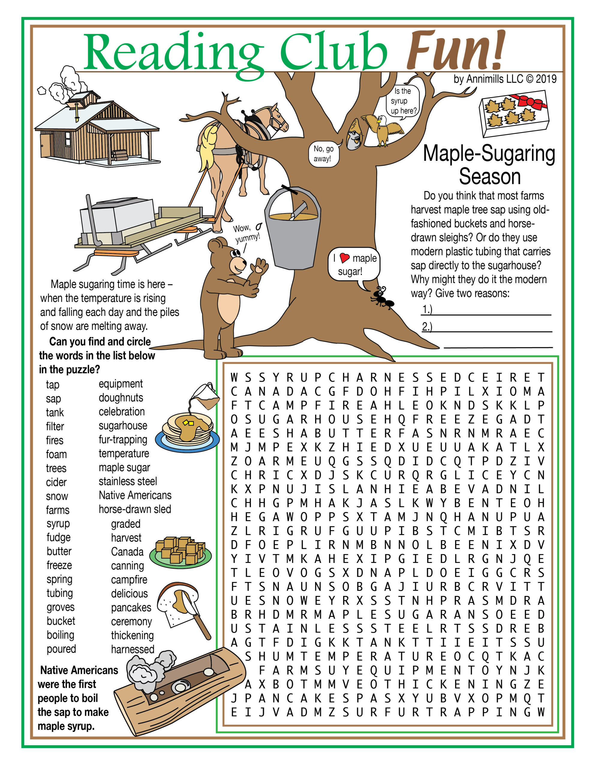 Maple Sugaring Tradition Printable Puzzle Set | Made By Teachers