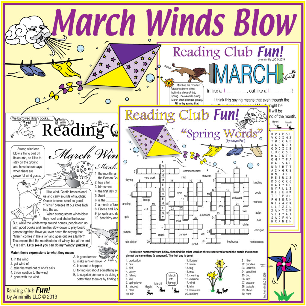 March Winds Blow (Spring) Printable Puzzles | Made By Teachers