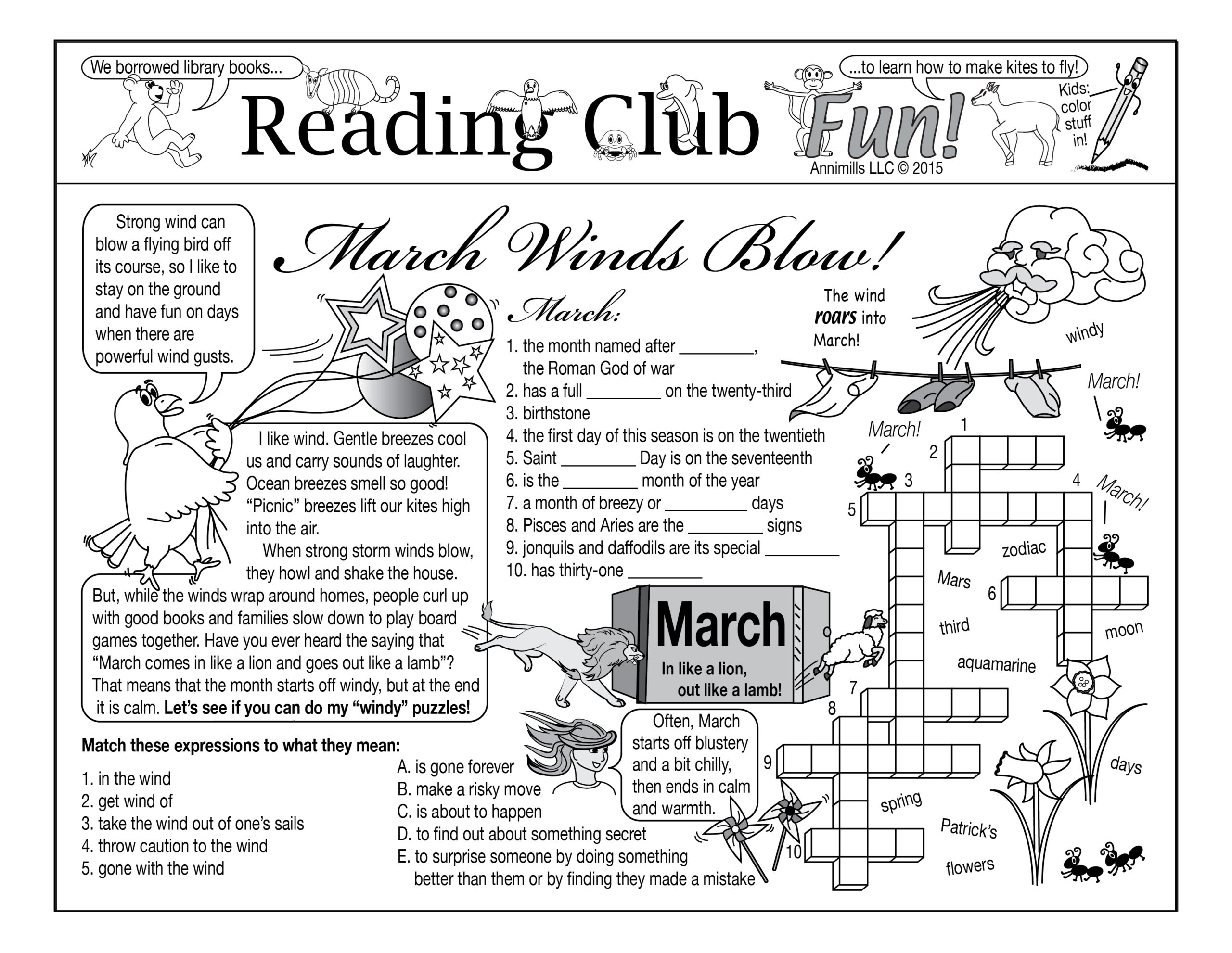 March Winds Blow (Spring) Printable Puzzles | Made By Teachers