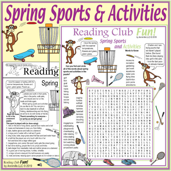 Spring Sports & Activities Printable Puzzles | Made By Teachers