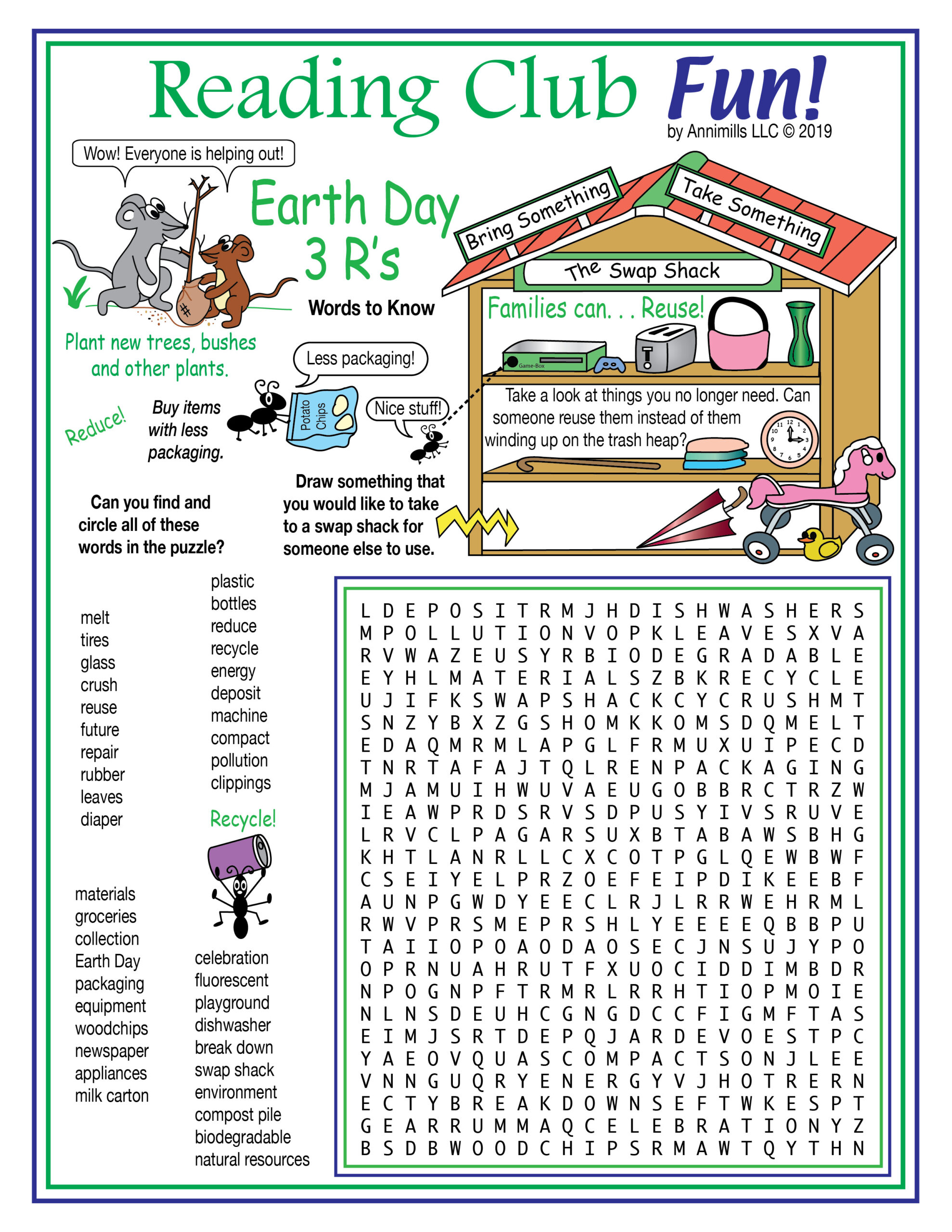 Earth Day 3 Rs Printable Puzzle Pack Activity Set | Made By Teachers
