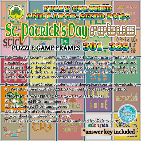 Partly Colored Rebus Puzzle Game Frames 1-100 PNGs - Made By Teachers