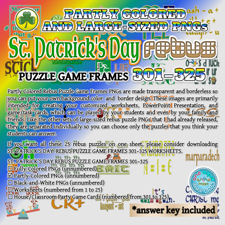 Black-and-White Rebus Puzzle Game Frames 301–400 PNGs - Made By Teachers