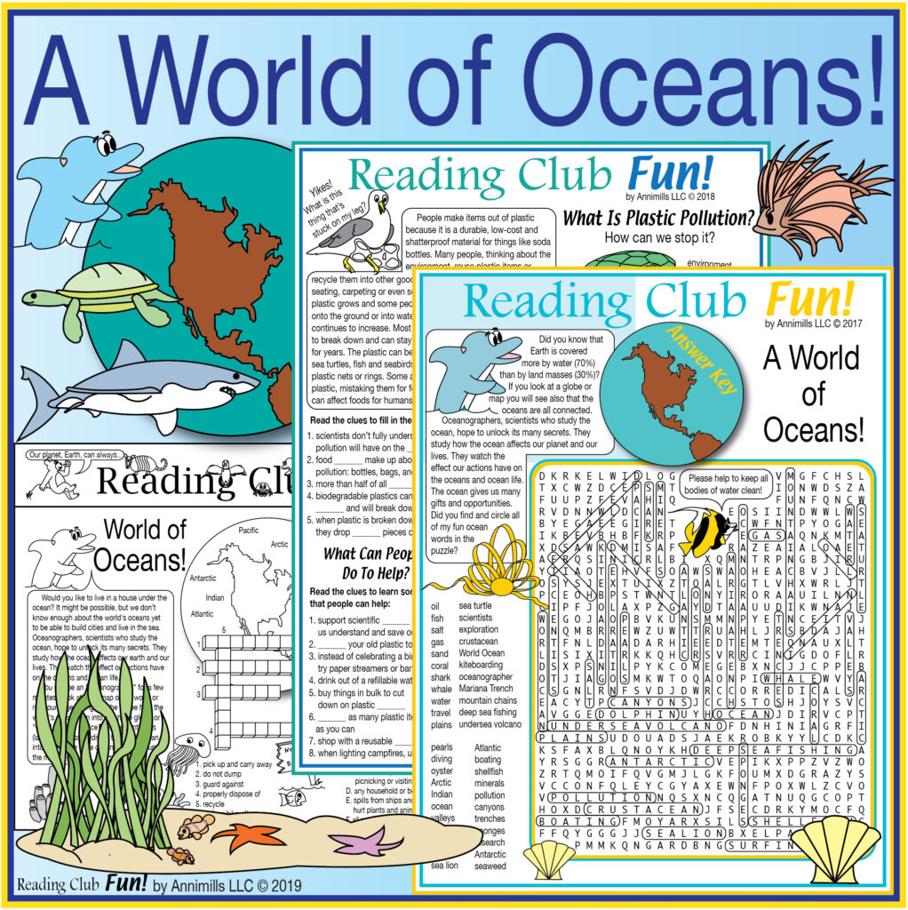 World of Oceans Activity Set Earth Day Printables | Made By Teachers