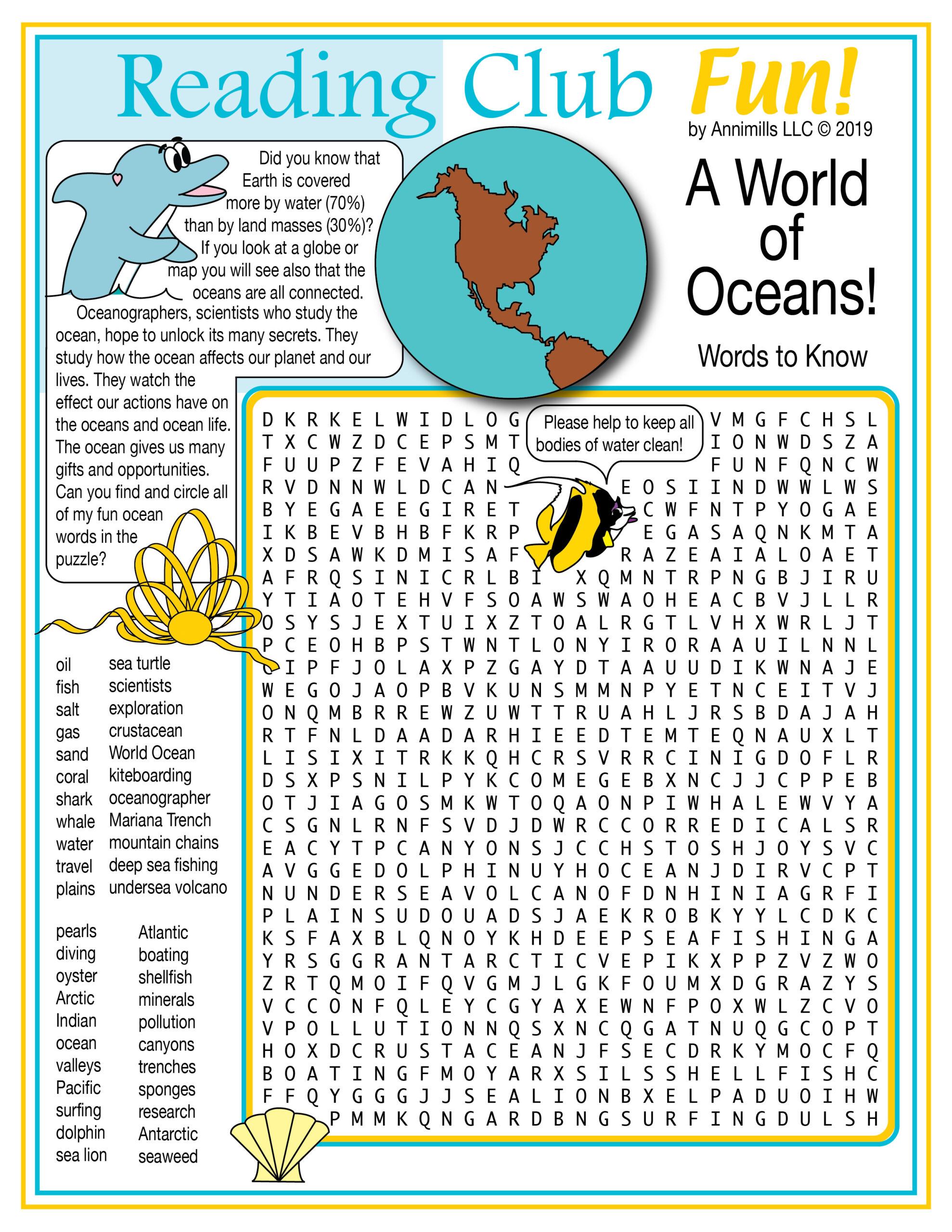 World of Oceans Activity Set Earth Day Printables | Made By Teachers