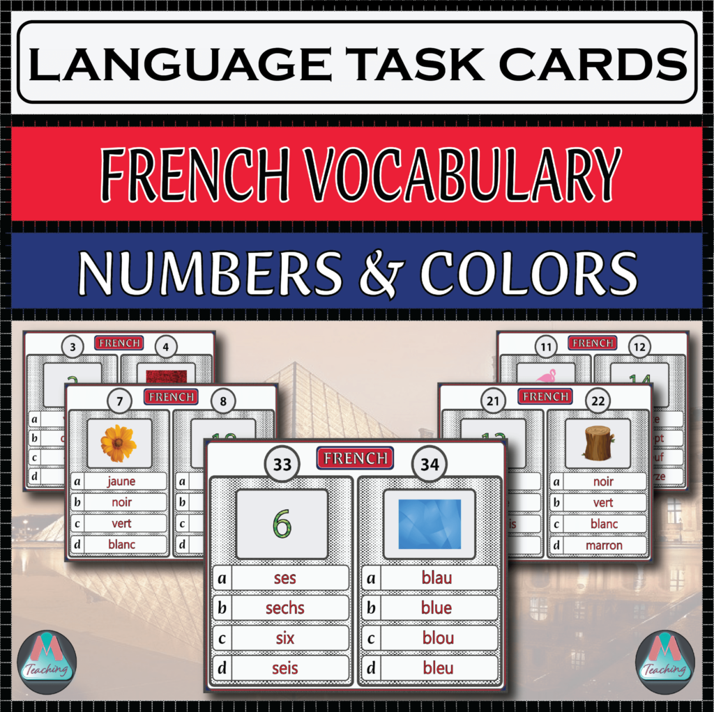 French Task Cards – Numbers and Colors | Made By Teachers