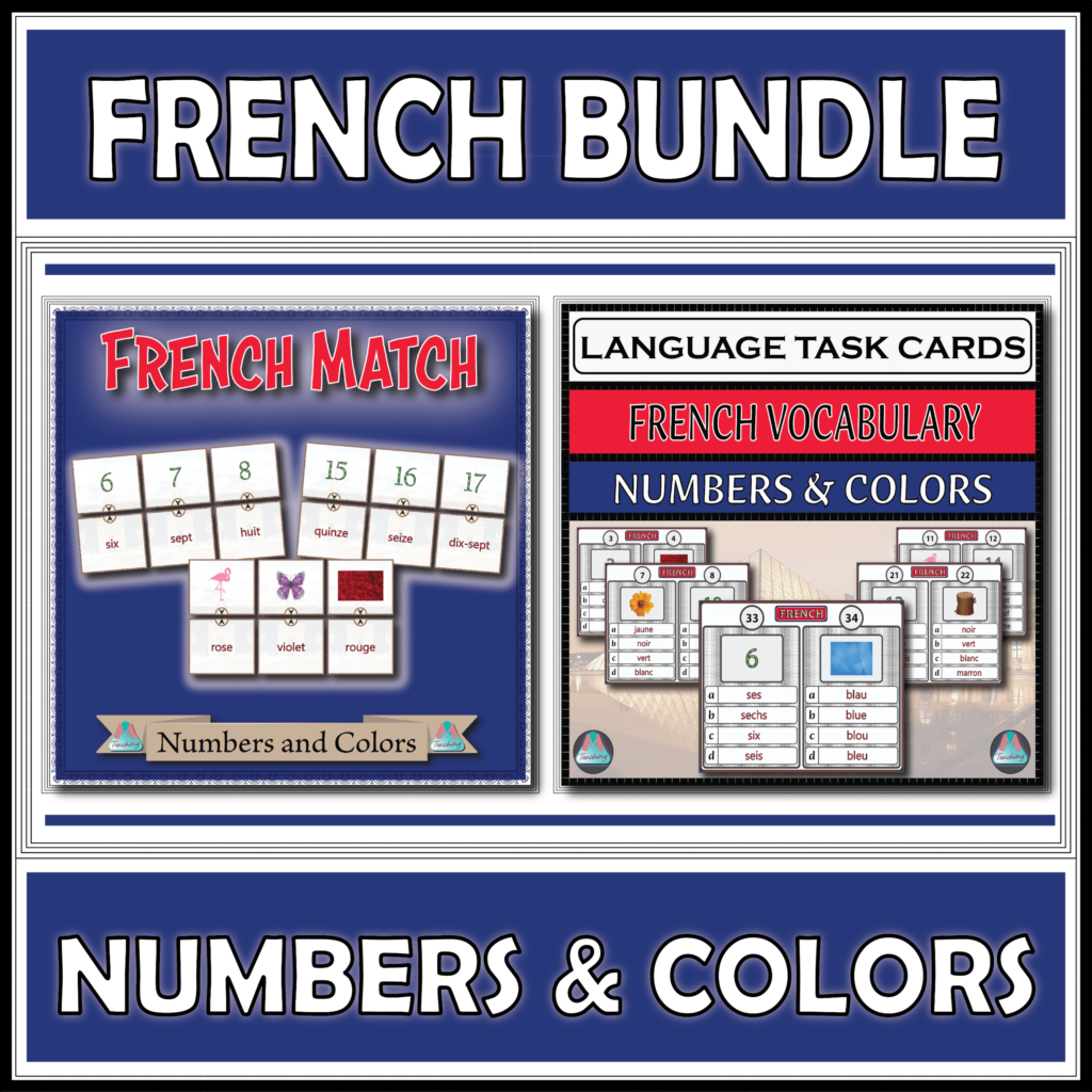 French Match & Task Cards - Numbers & Colors | Made By Teachers