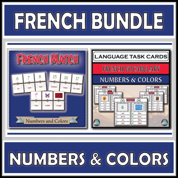French Match & Task Cards - Numbers & Colors | Made By Teachers