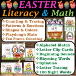 Easter Literacy & Math Centers Task Cards Bundle | Made By Teachers