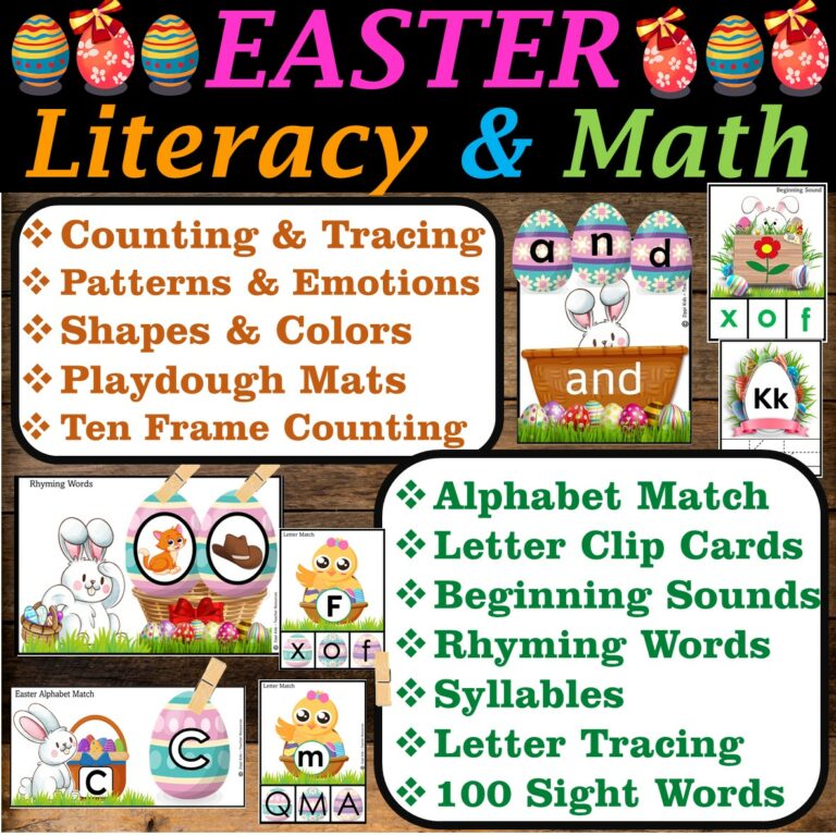 Easter Literacy & Math Centers Task Cards Bundle | Made By Teachers