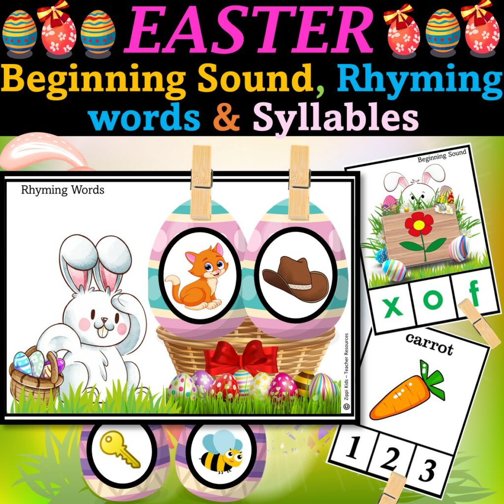 Easter Literacy & Math Centers Task Cards Bundle | Made By Teachers