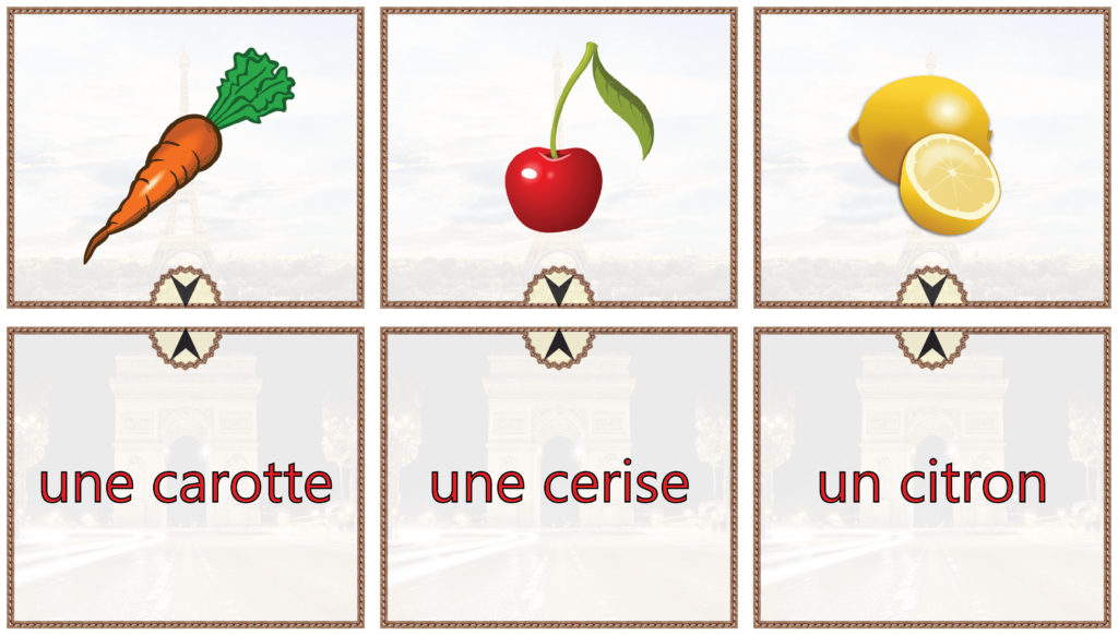French Match & Task Cards - Fruits & Vegetables - Made By Teachers