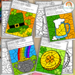 St Patricks Day Color By Code | Noun and Verb Sort | Made By Teachers