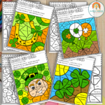 St Patricks Day Color By Code | Noun and Verb Sort - Made By Teachers