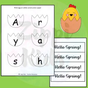 Spring Craft, Easter Hatching Chick Name Craft | Made By Teachers