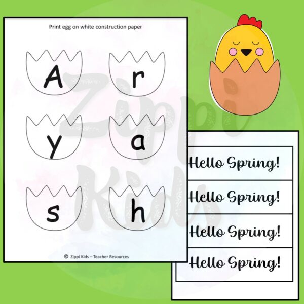 Spring Craft, Easter Hatching Chick Name Craft | Made By Teachers