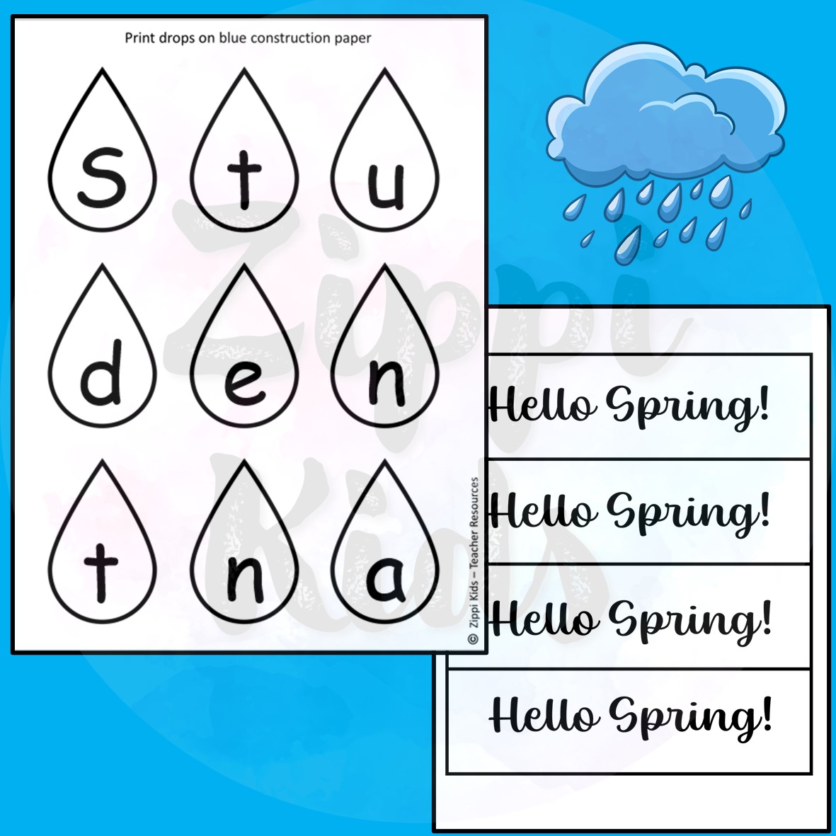 Spring Craft, Raindrop Name Craft Activities | Made By Teachers