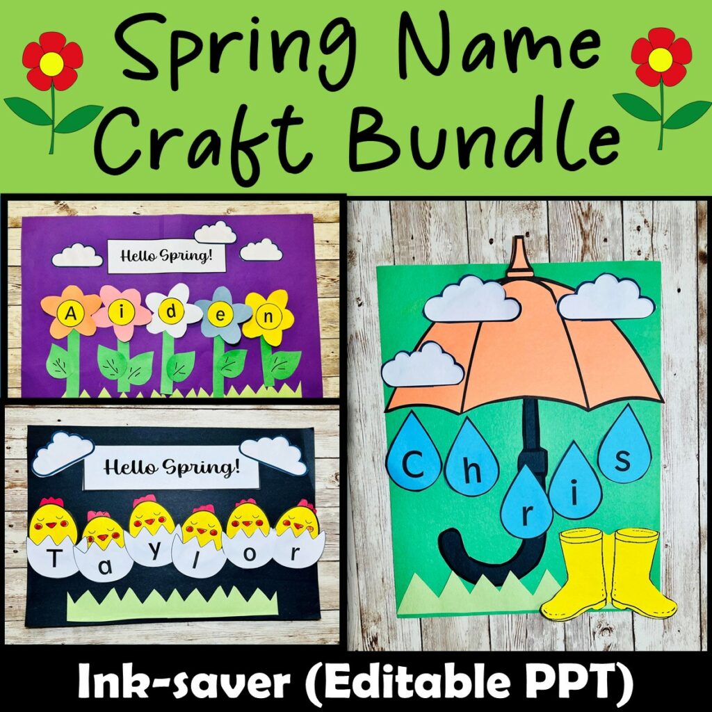 Spring Name Craft Activities Bundle, Spring ideas - Made By Teachers
