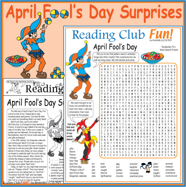 April Fool's Day Surprises -Printable Puzzles - Made By Teachers