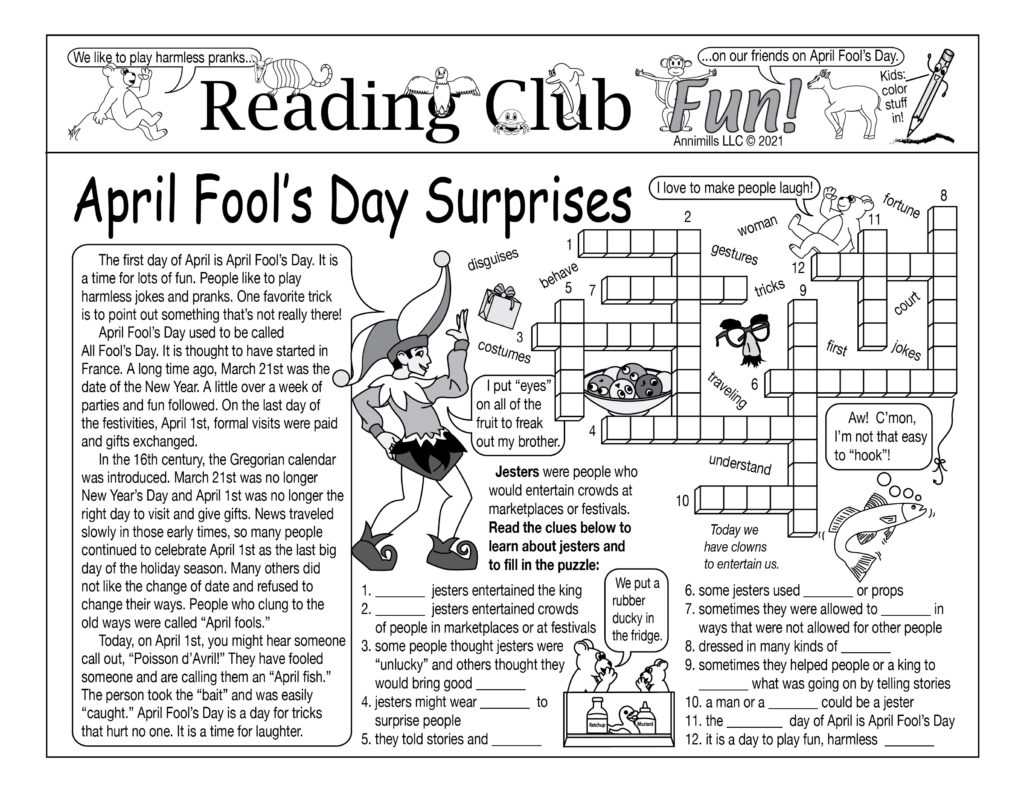 April Fool's Day Surprises -Printable Puzzles | Made By Teachers