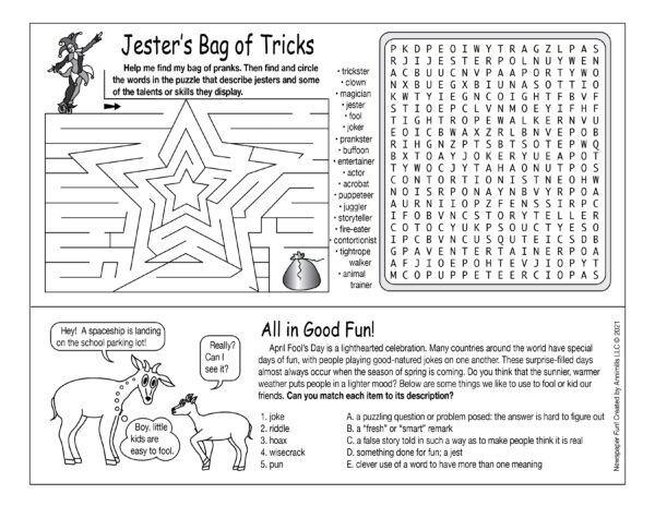 April Fool's Day Surprises -Printable Puzzles | Made By Teachers