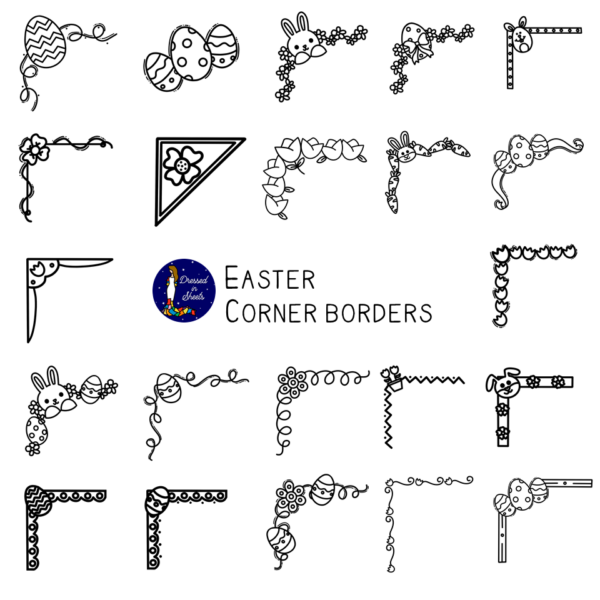 Easter Hand Sketched Corner Borders | Made By Teachers