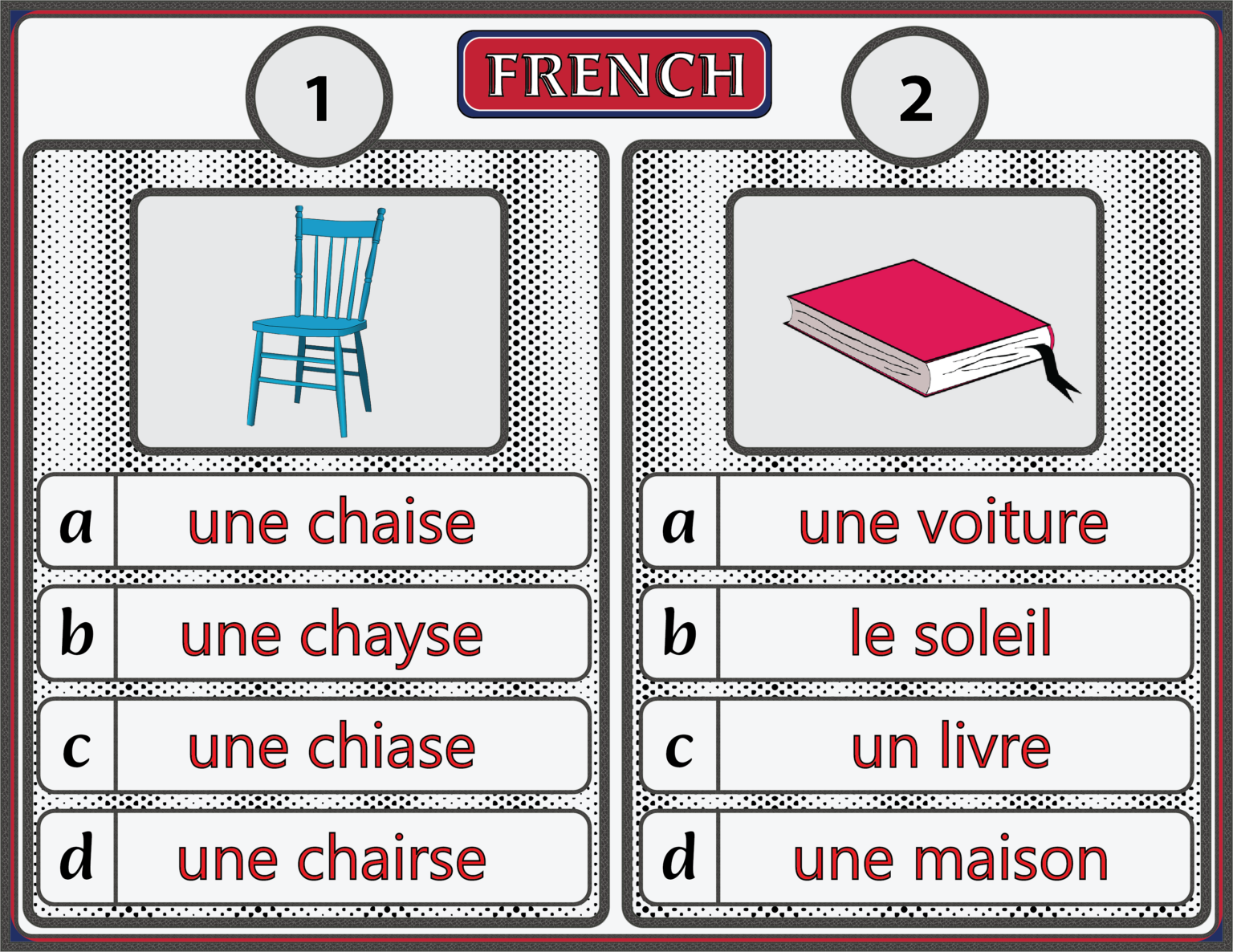 French Task Cards - Everyday Objects | Made By Teachers