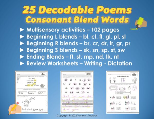 Consonant Blends Decodable Poems and Worksheets | Made By Teachers
