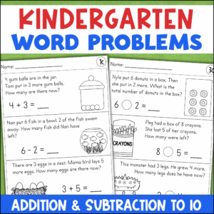Kindergarten Word Problems Addition & Subtraction - Made By Teachers