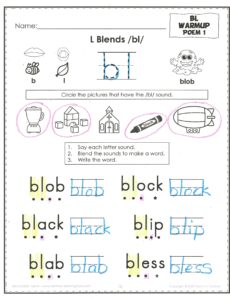 Consonant Blends Decodable Poems and Worksheets | Made By Teachers