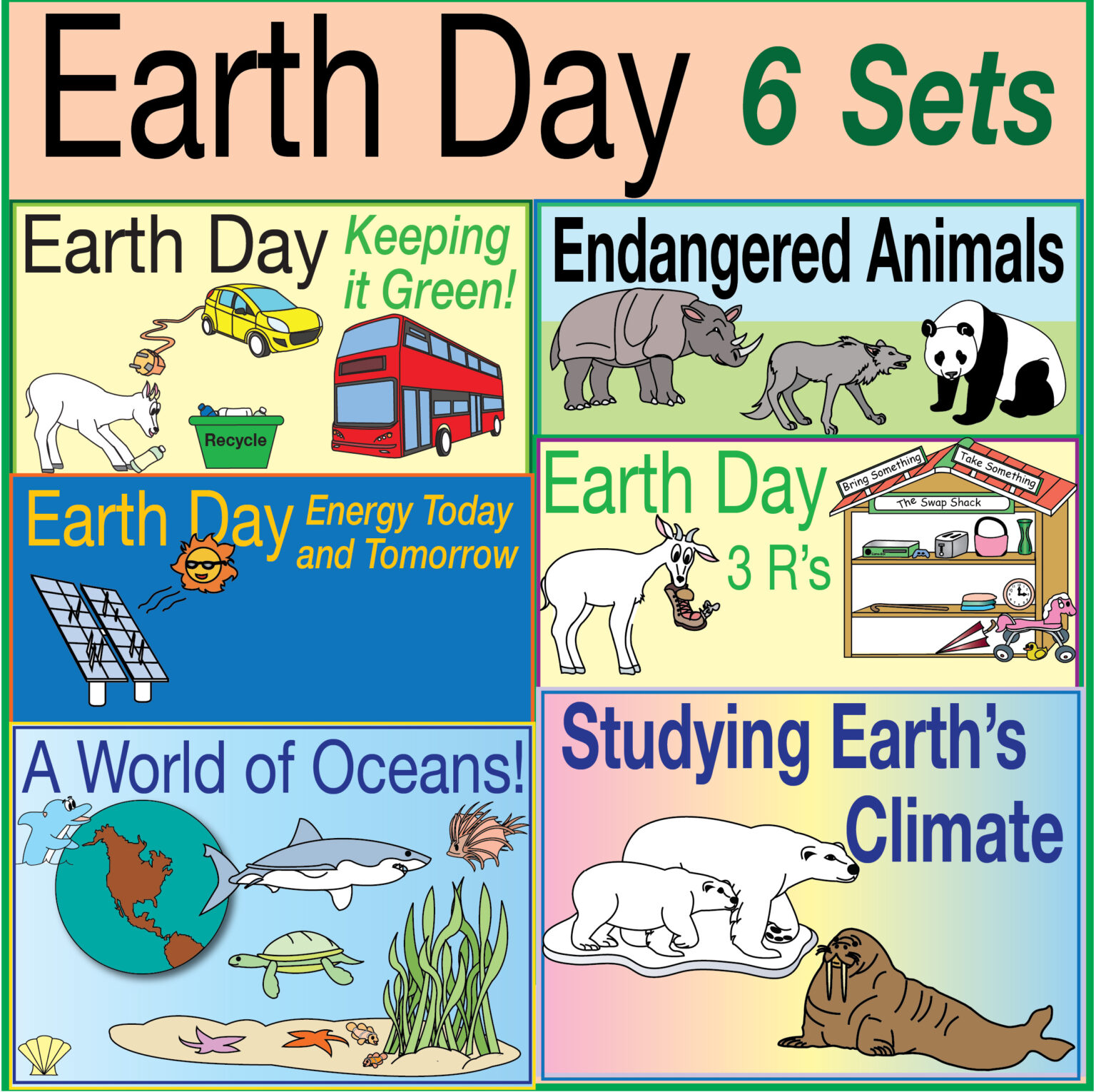 Earth Day Bundle - 6 Printable Puzzle Sets - Made By Teachers