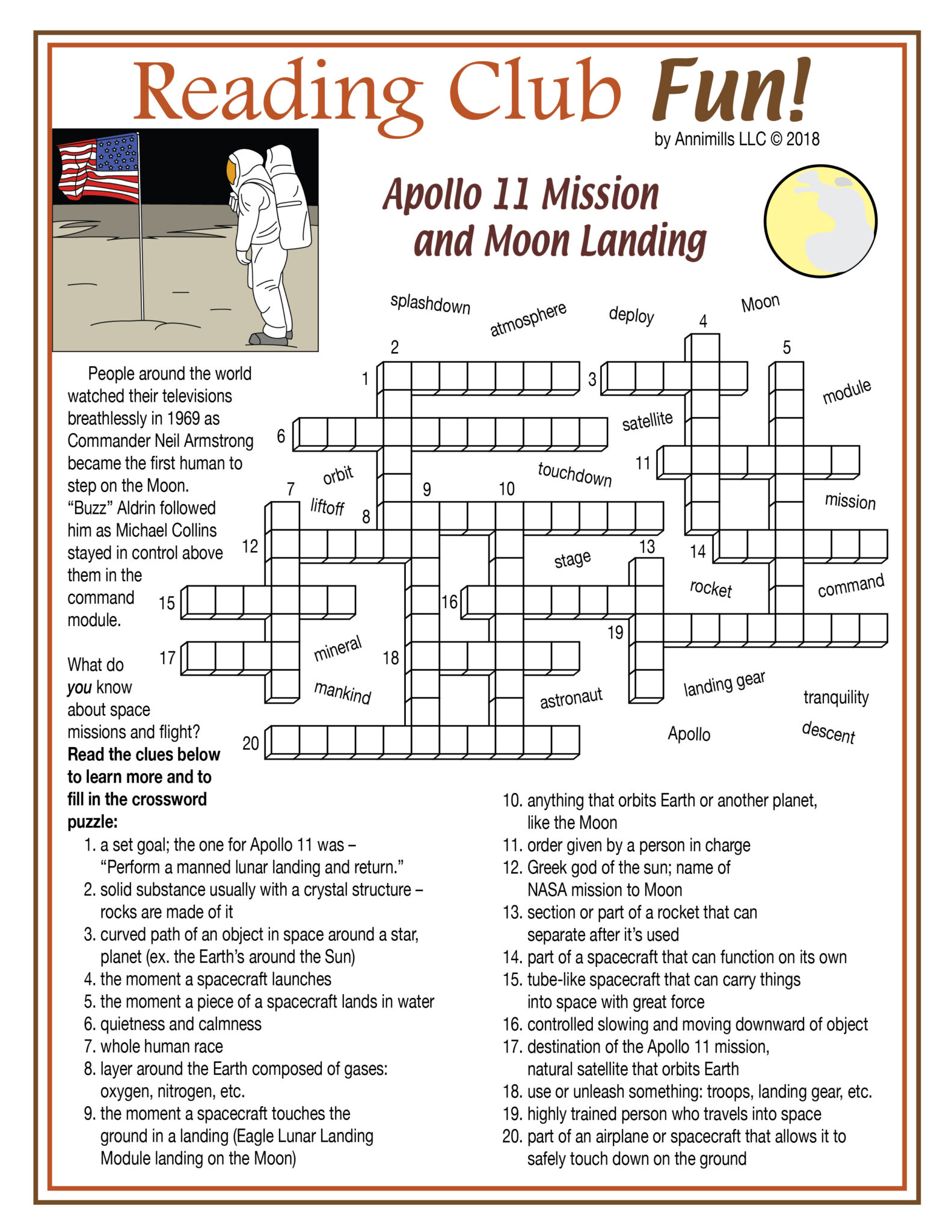 Apollo 11 Moon Landing – Printable Puzzles - Made By Teachers