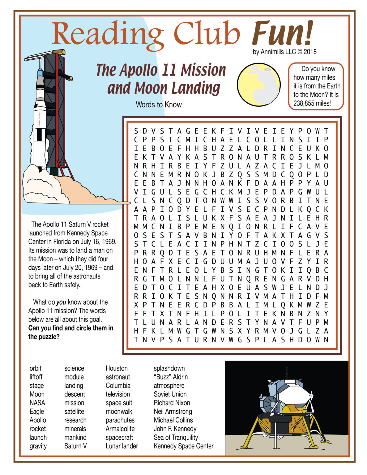 Apollo 11 Moon Landing – Printable Puzzles - Made By Teachers