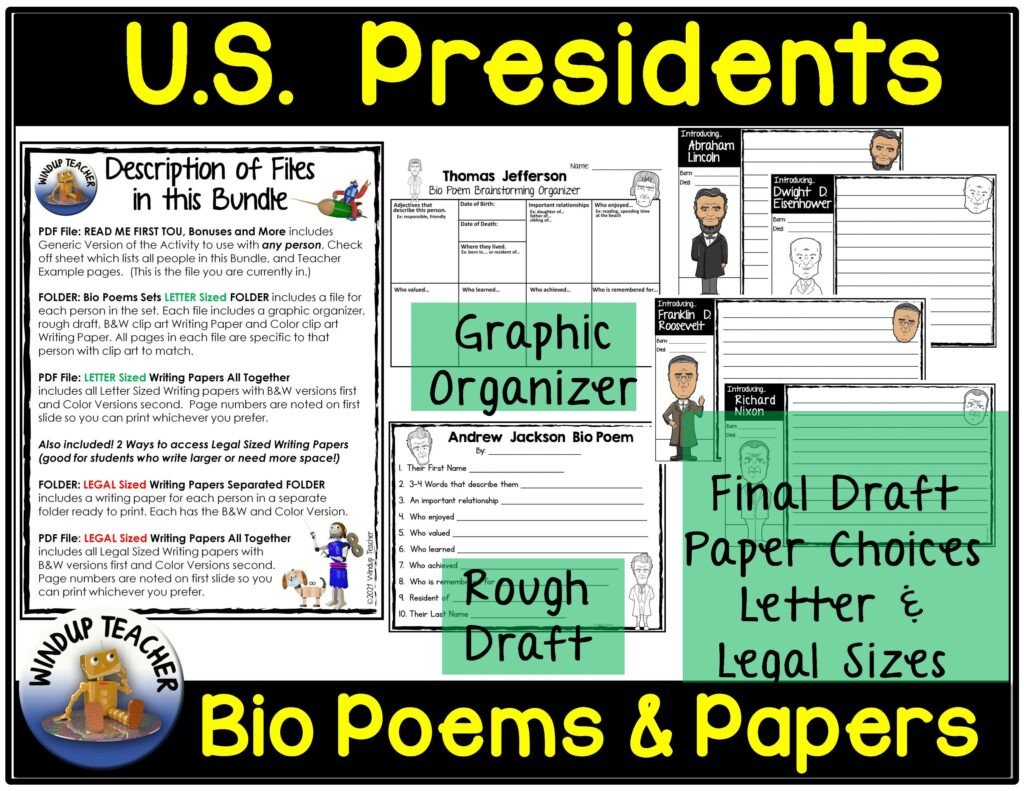U.S. Presidents Biography Poem Activity - Made By Teachers