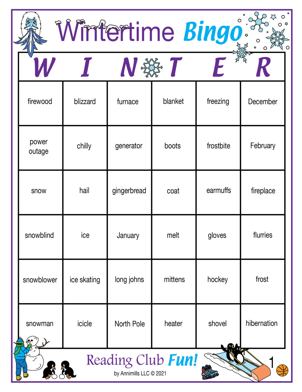 Winter Vocabulary Bingo (24 boards) Printable Set - Made By Teachers