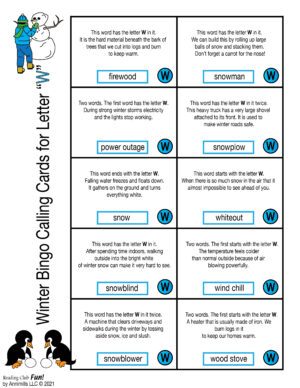 Winter Vocabulary Bingo (24 boards) Printable Set - Made By Teachers