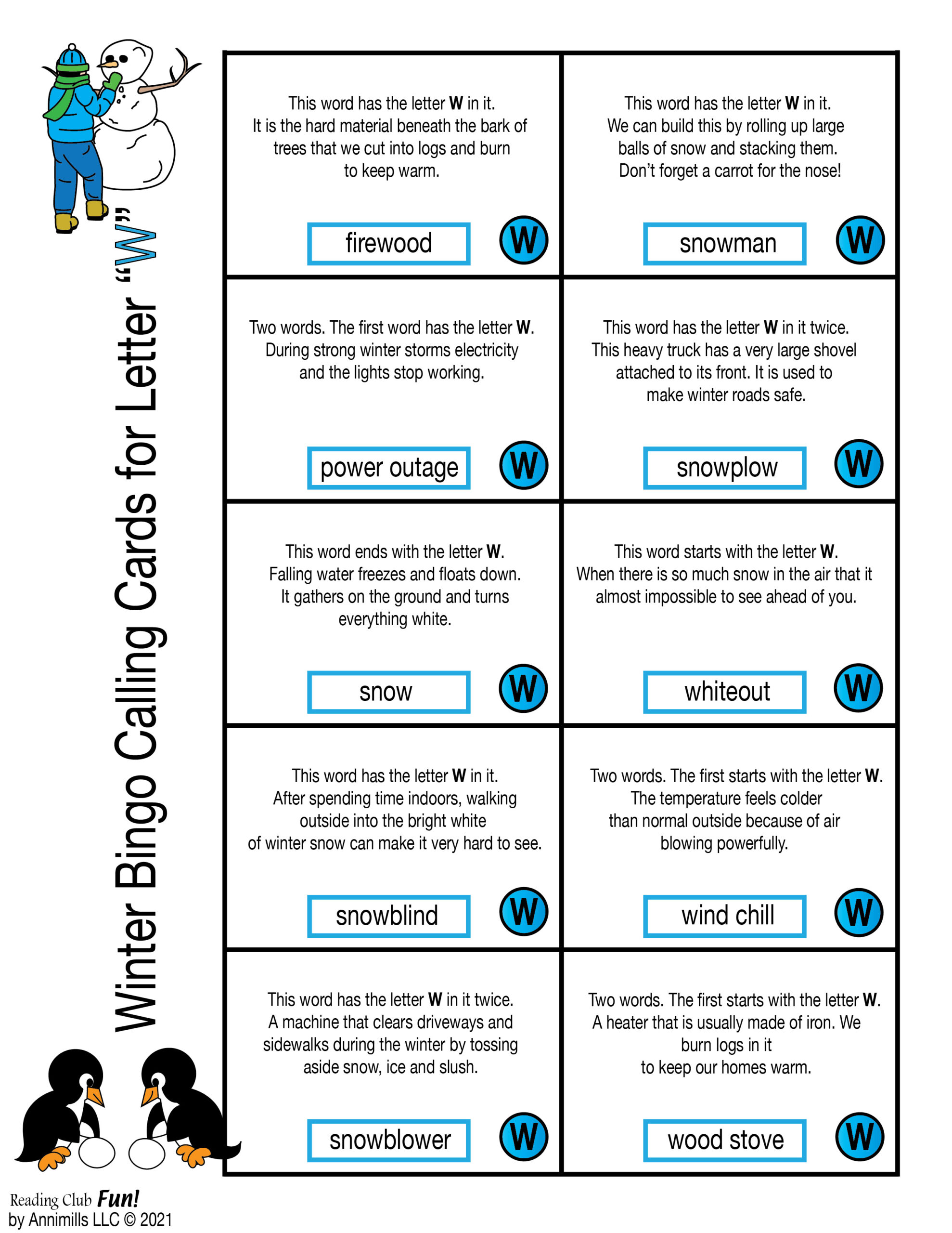 Winter Vocabulary Bingo (24 boards) Printable Set - Made By Teachers