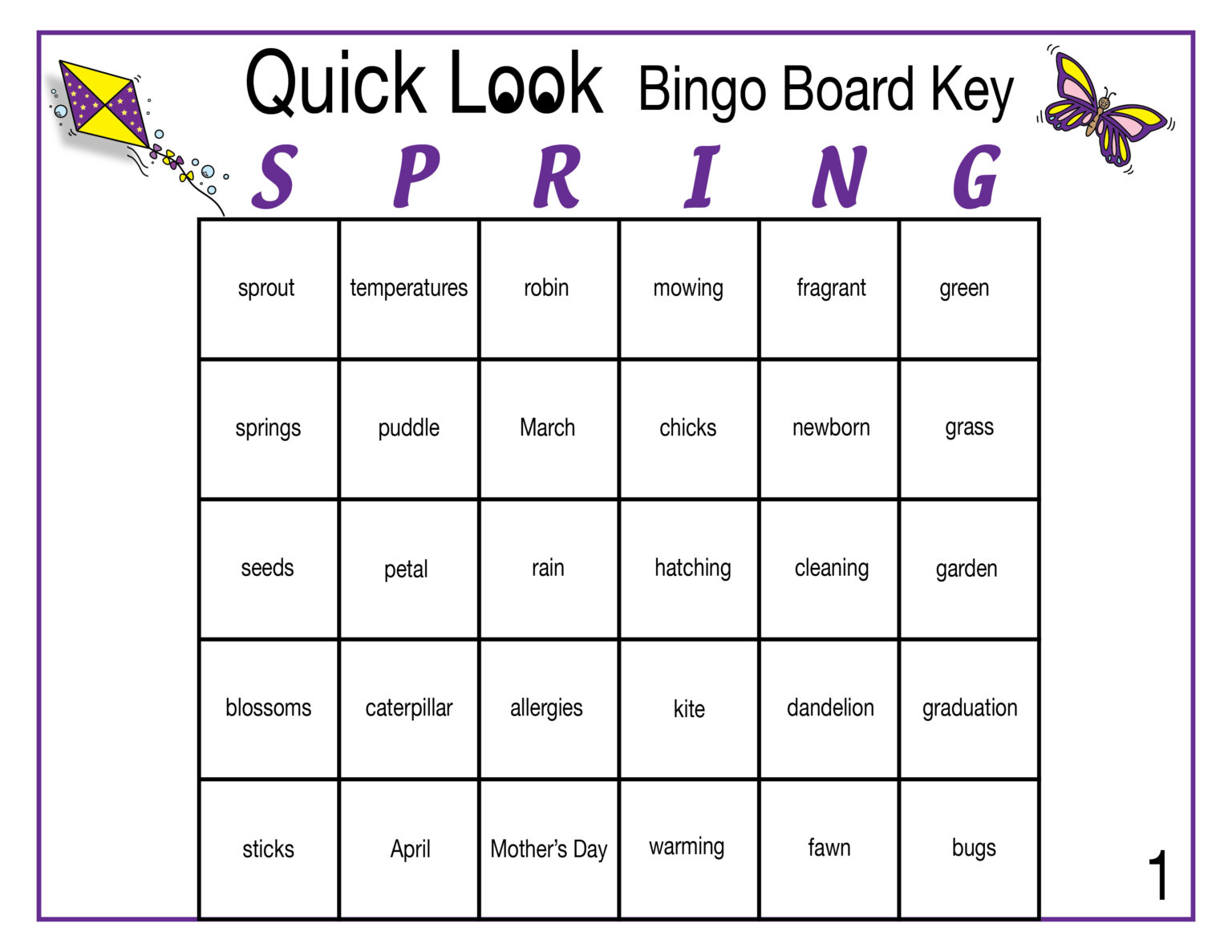 Spring Bingo Vocabulary Game (25 Boards) - Made By Teachers